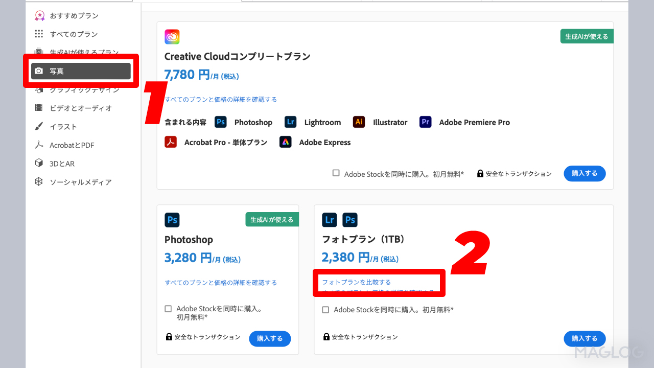 【2024年12月】Adobeフォトプラン20GBはまだ購入可能。購入方法を解説【Photoshop & Lightroom】 - maglog